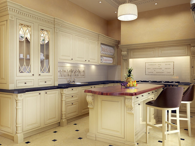Classic Kitchen Scene 3D model | CGTrader