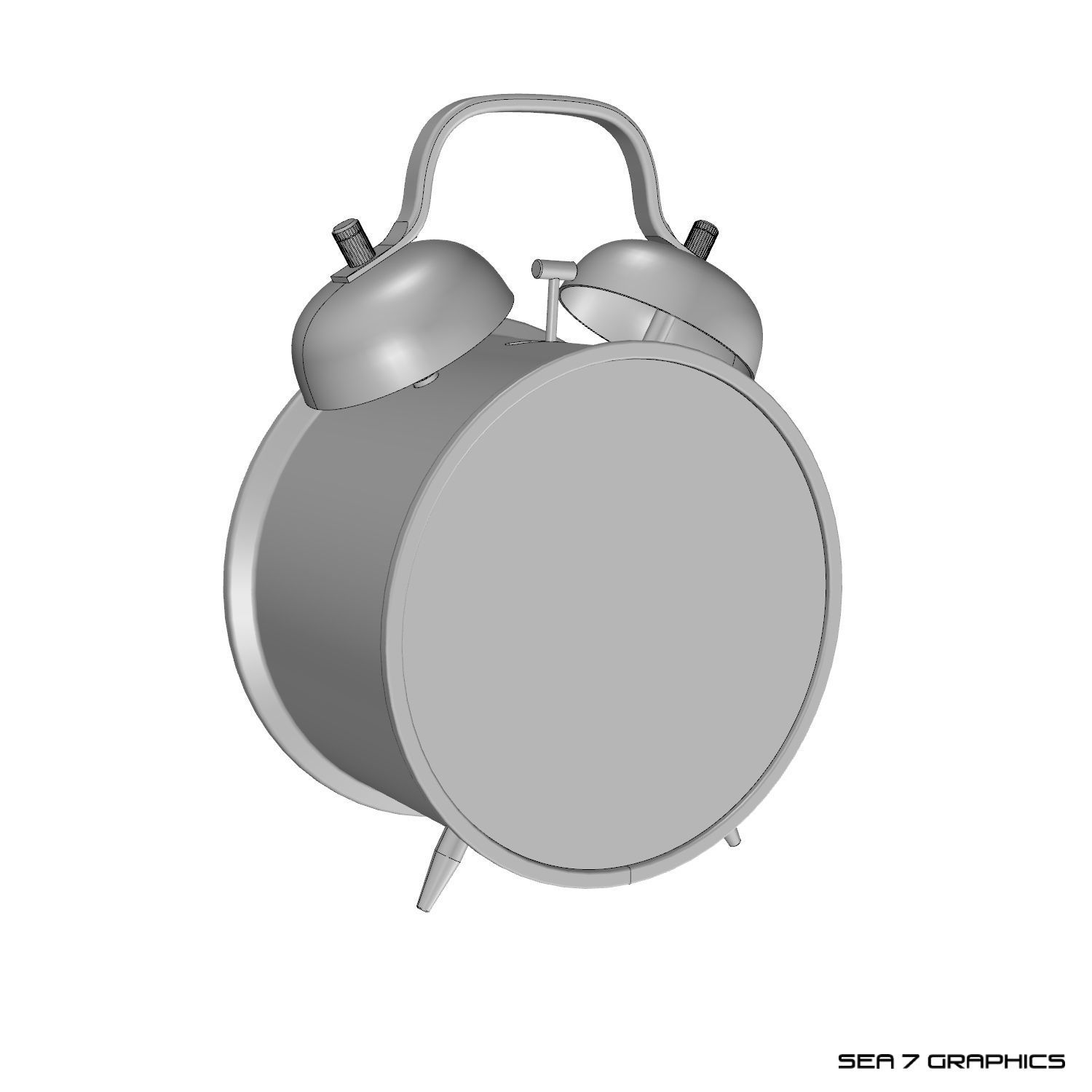 Alarm clock with twin bells 3D model | CGTrader