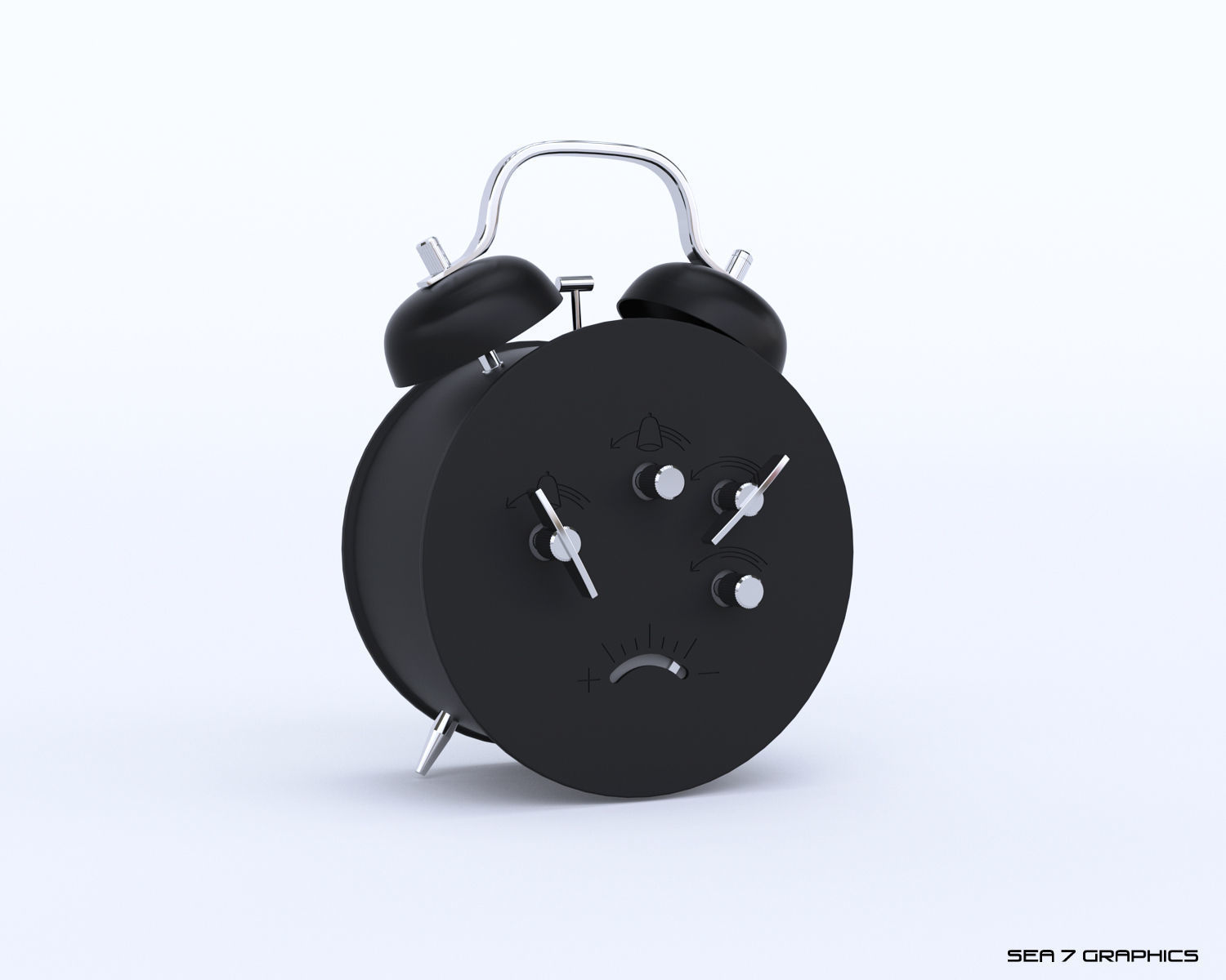 Alarm clock with twin bells 3D model | CGTrader