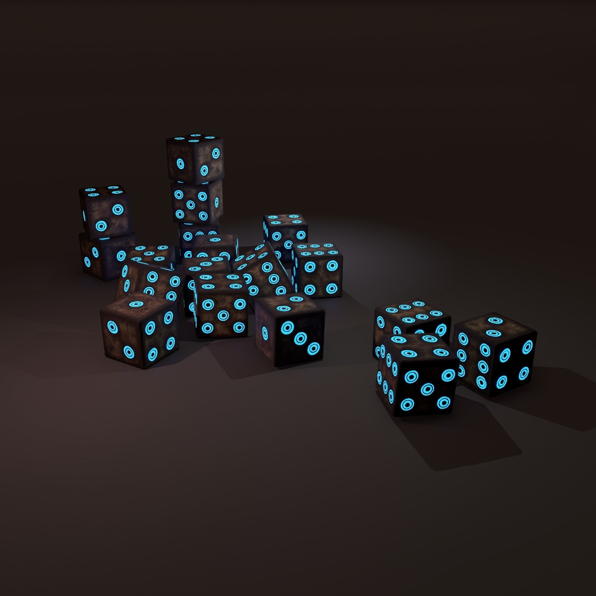 Multi-Colors Emissive Dice Package free VR / AR / low-poly 3D model ...