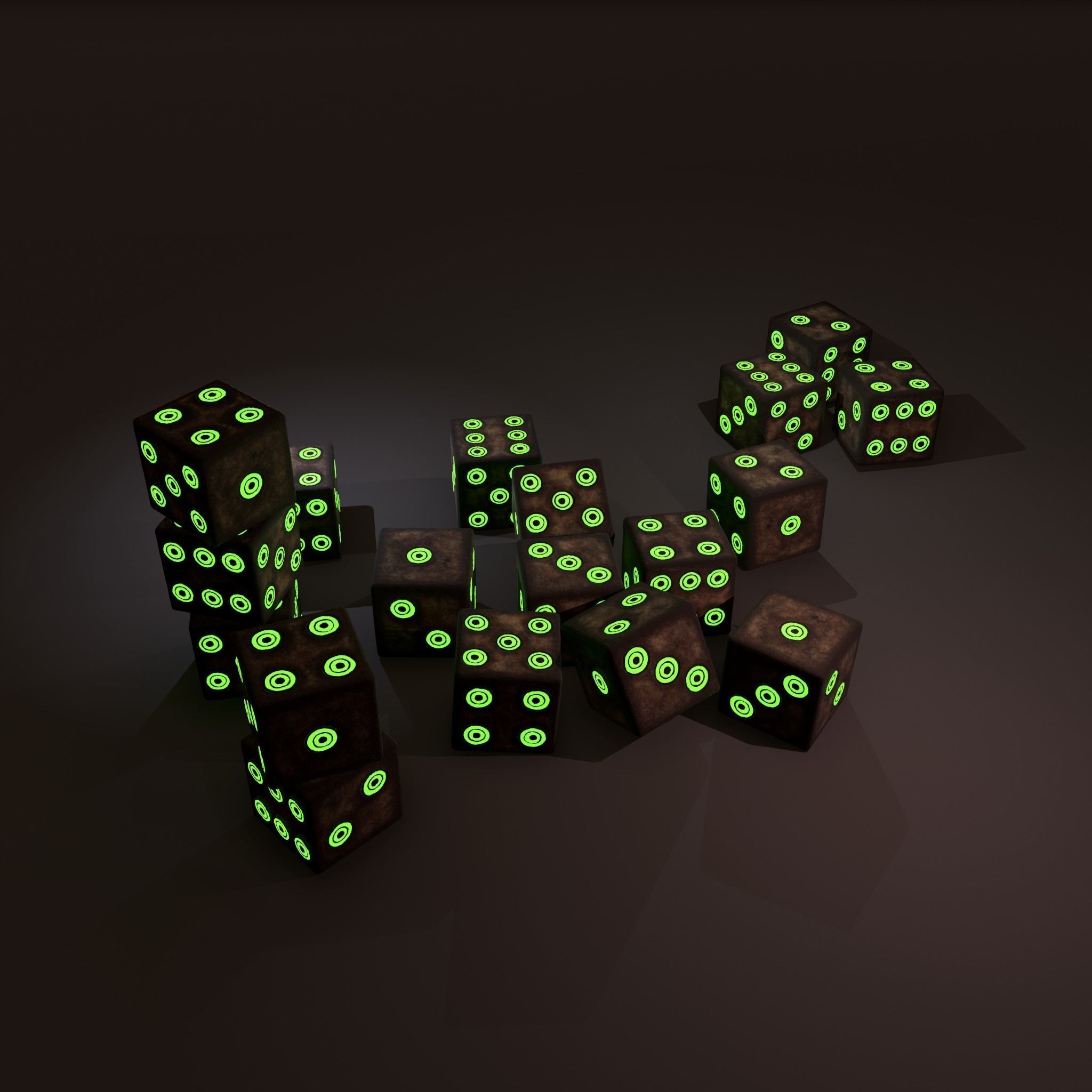 Multi-Colors Emissive Dice Package free VR / AR / low-poly 3D model ...