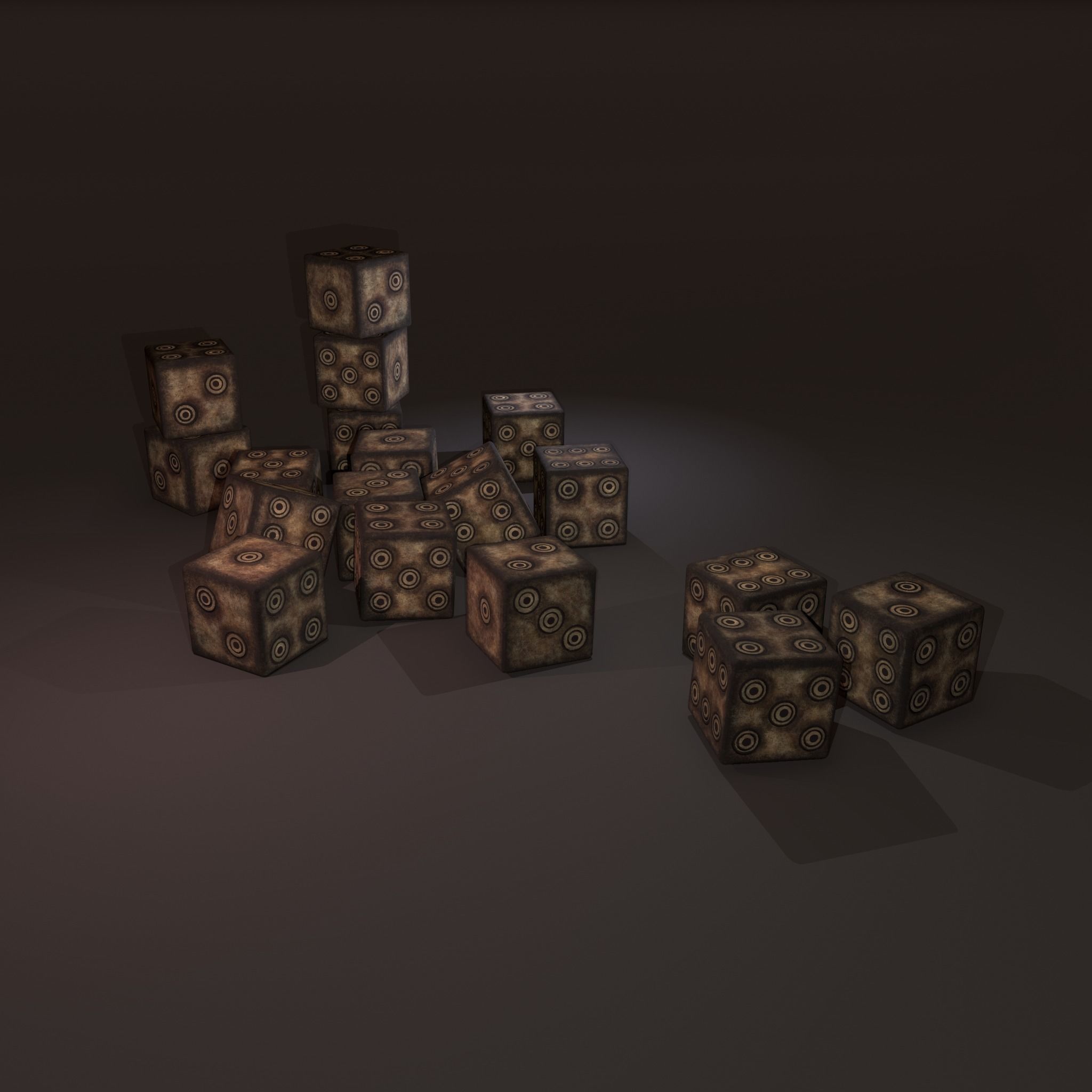 Multi-Colors Emissive Dice Package free VR / AR / low-poly 3D model ...