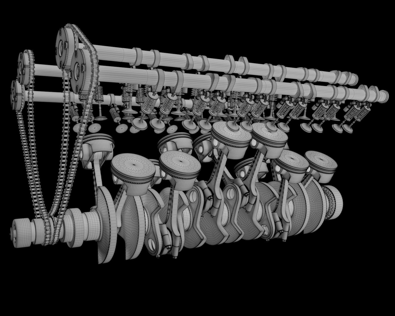 V12 Engine Animation 3D model animated rigged | CGTrader