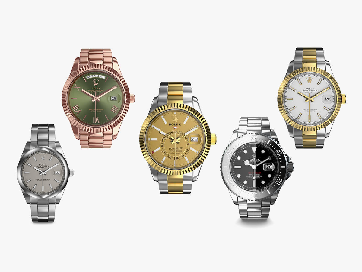 5 Rolex Luxury Watches Collection 3D model | CGTrader
