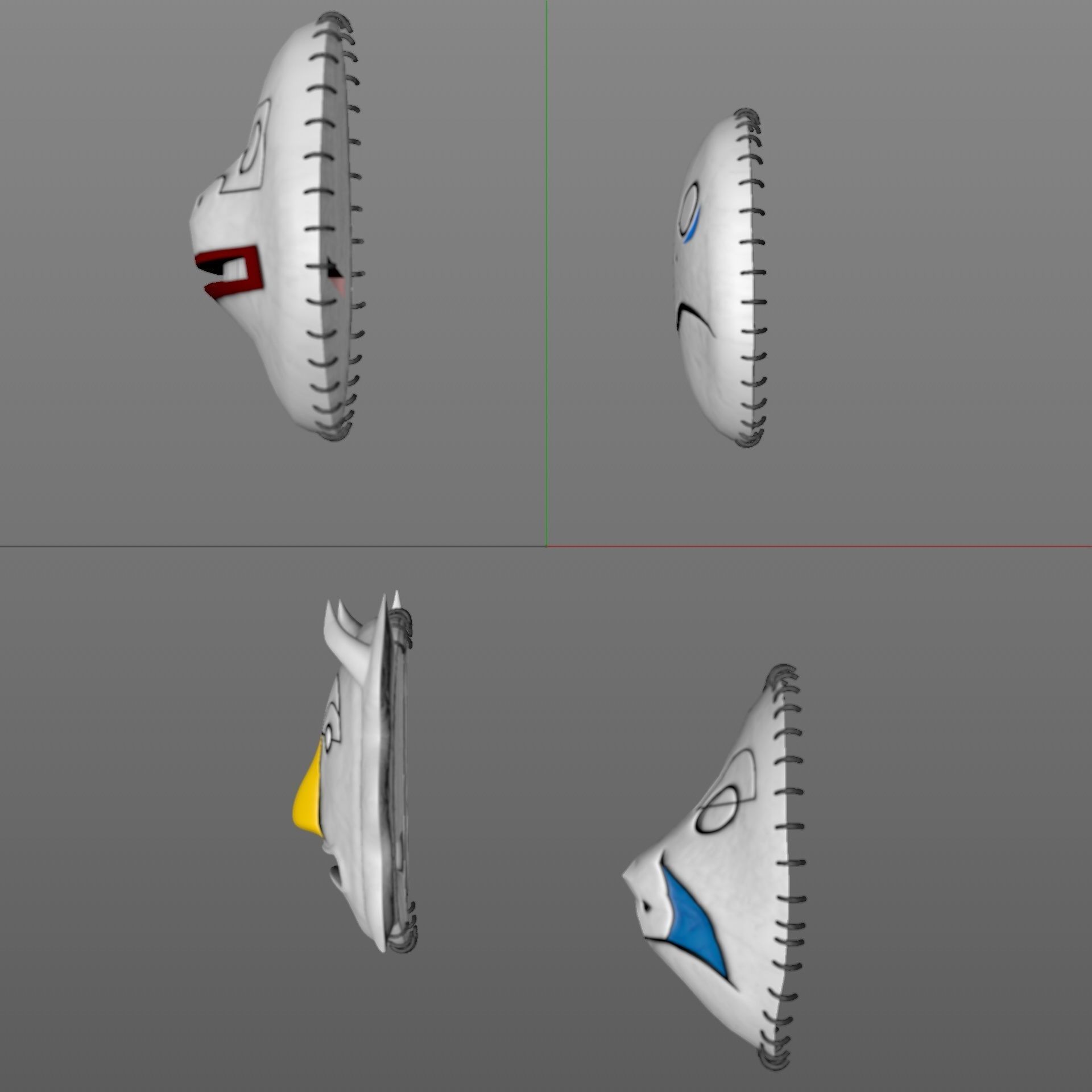 Kakuzu Masks 3D model rigged | CGTrader