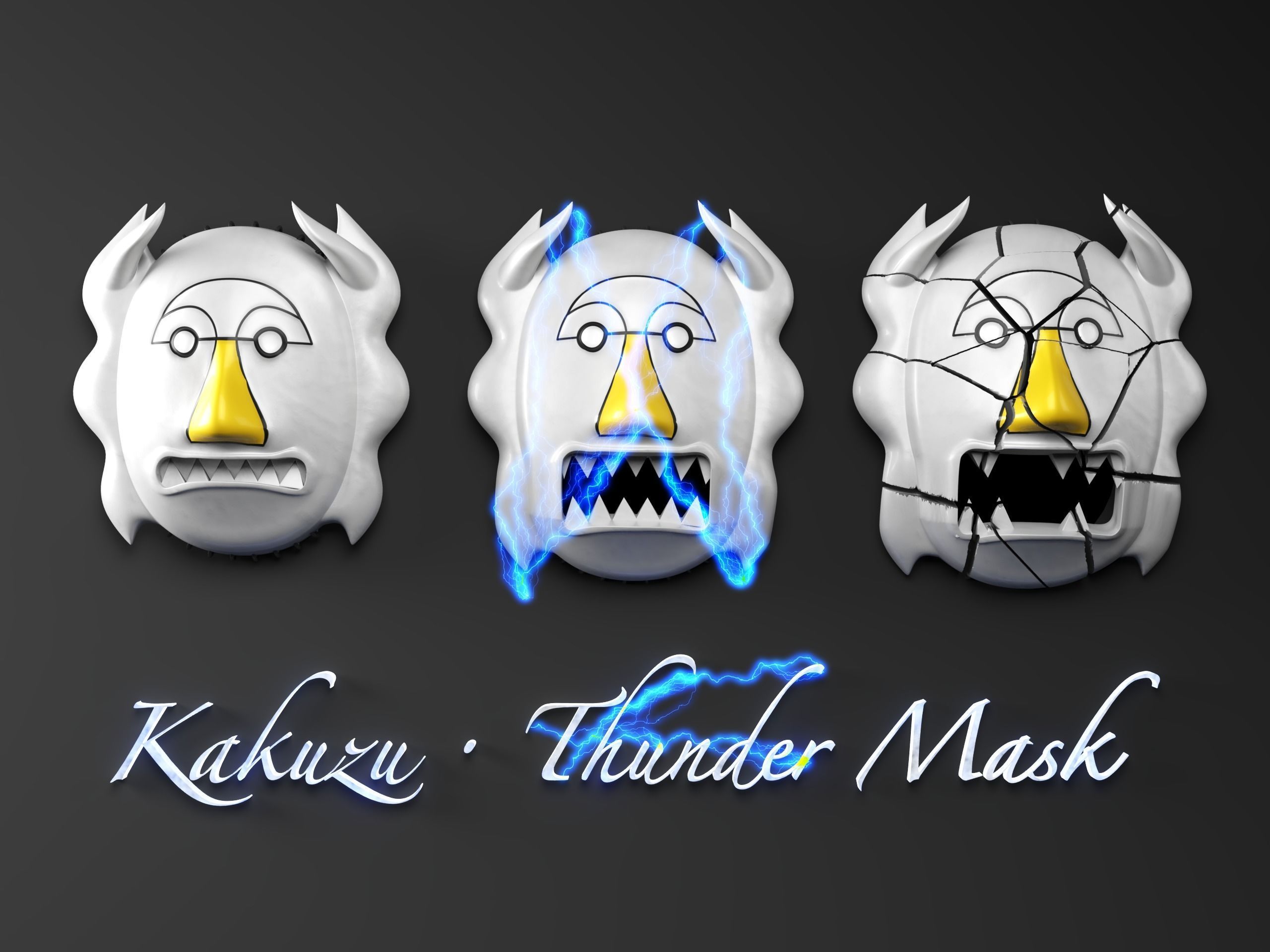 Kakuzu Masks 3D model rigged | CGTrader
