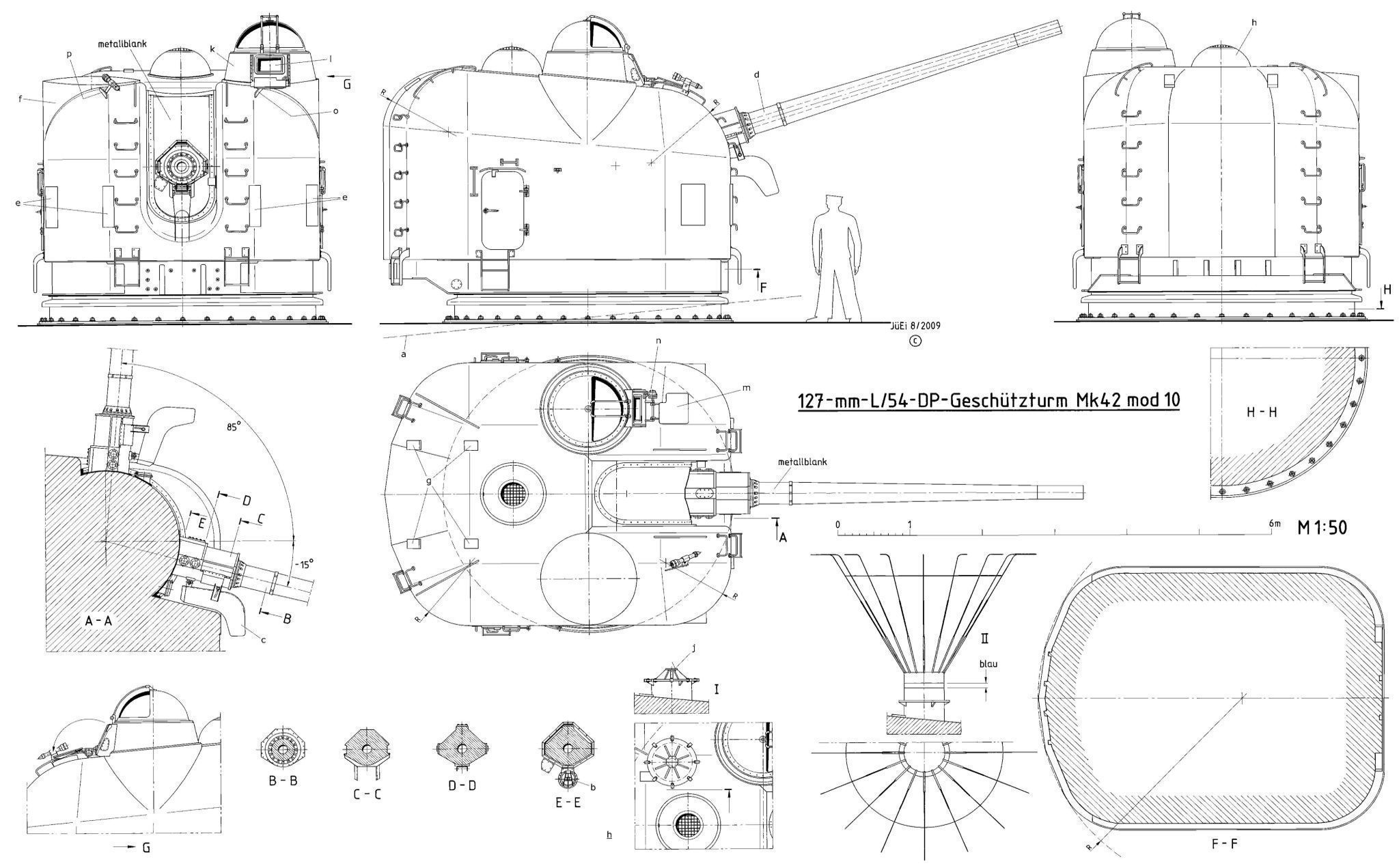 127mm MK 42 L54 naval gun 3D model | CGTrader