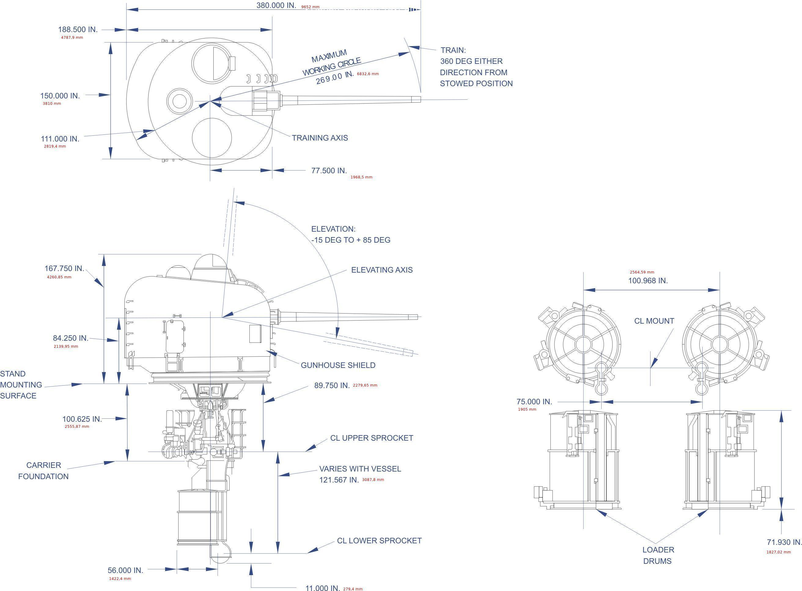 127mm MK 42 L54 naval gun 3D model | CGTrader