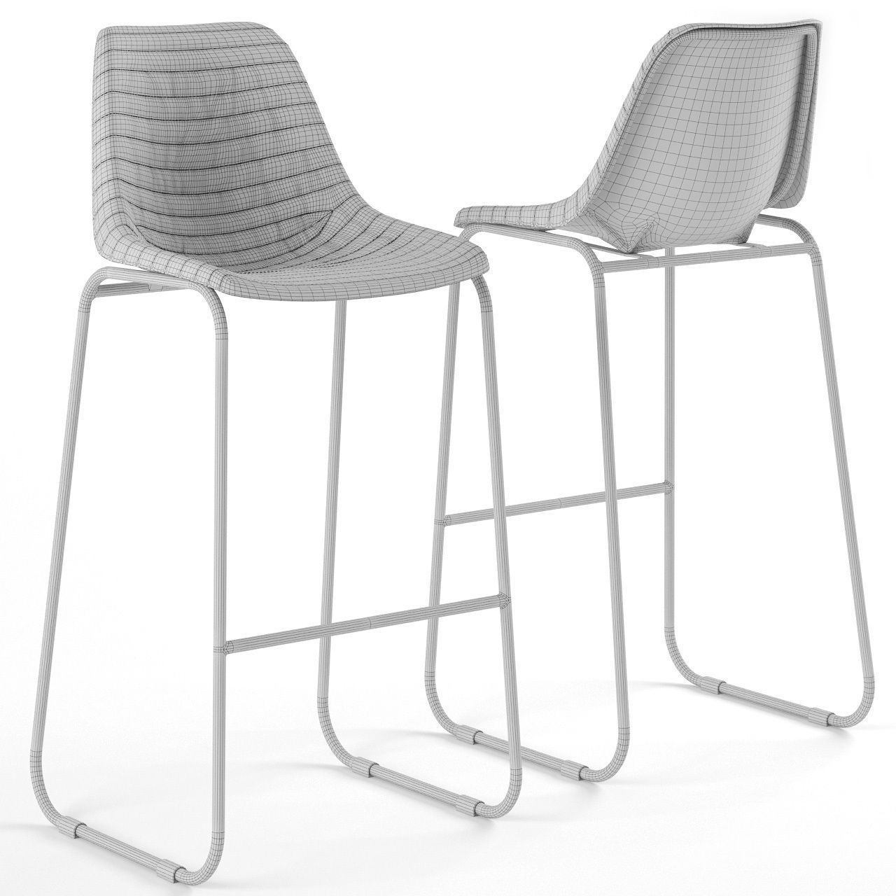 Roadhouse Bar Stool Ribbed 3D model | CGTrader