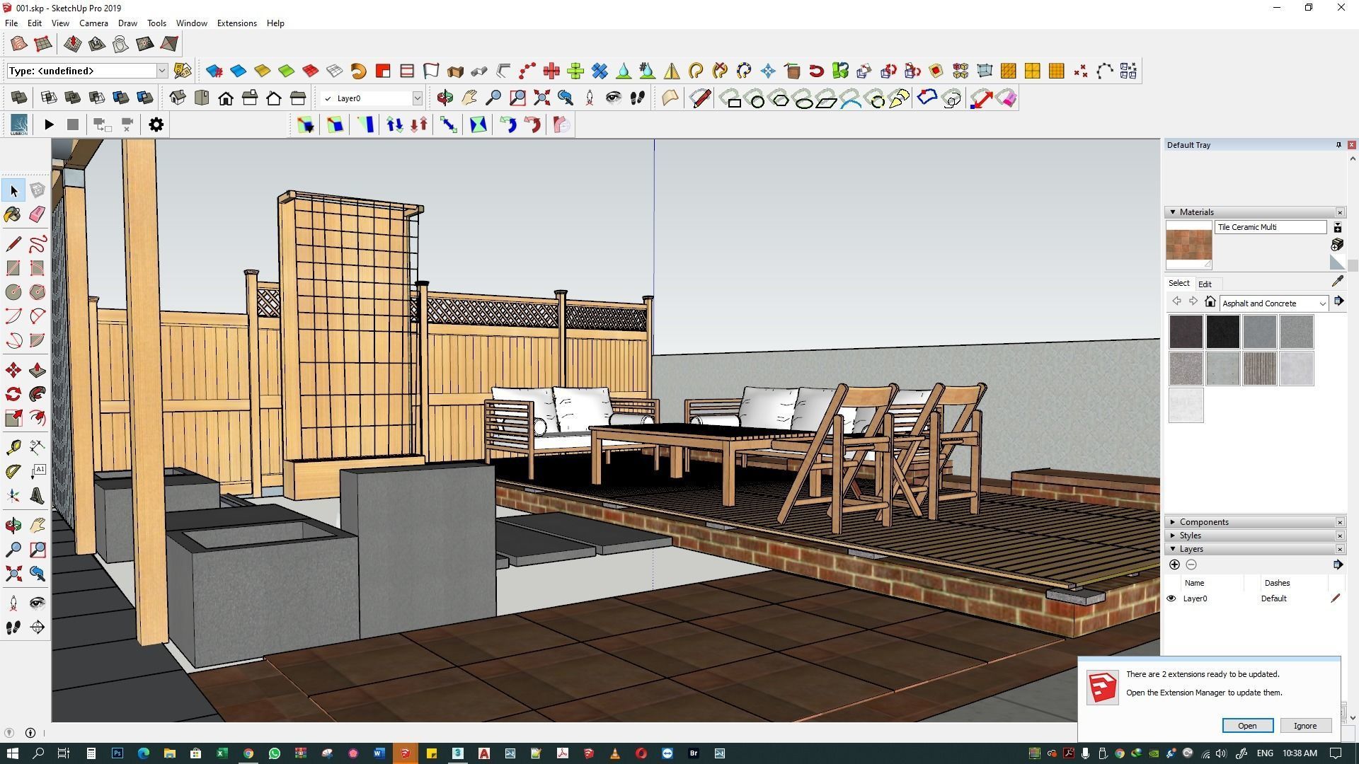 Backyard landsacpe design of modern house with sitting 3D model | CGTrader