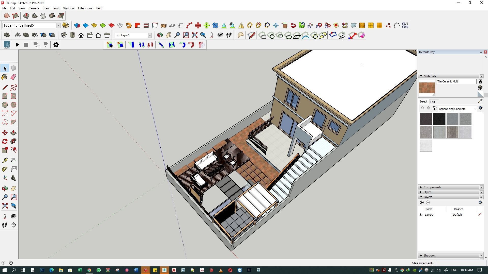 Backyard landsacpe design of modern house with sitting 3D model | CGTrader