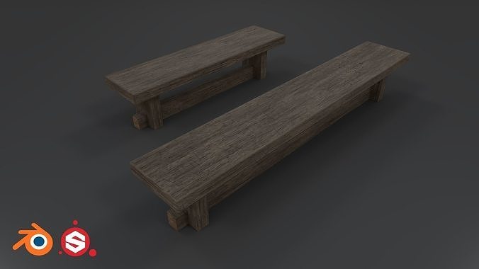 3D model Medieval Benches PBR VR / AR / low-poly | CGTrader