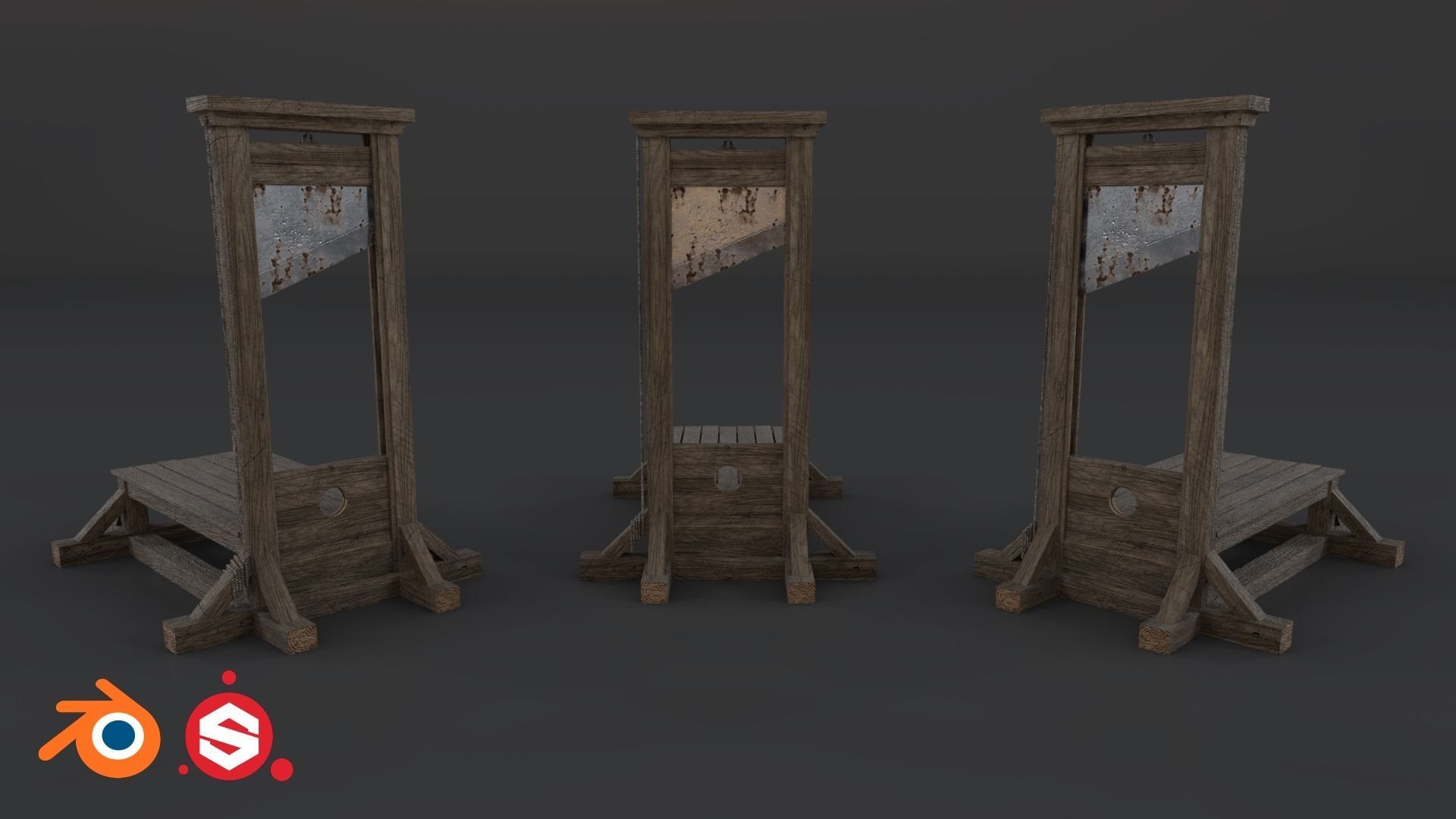 3D model Medieval Guillotine PBR 2 VR / AR / low-poly | CGTrader