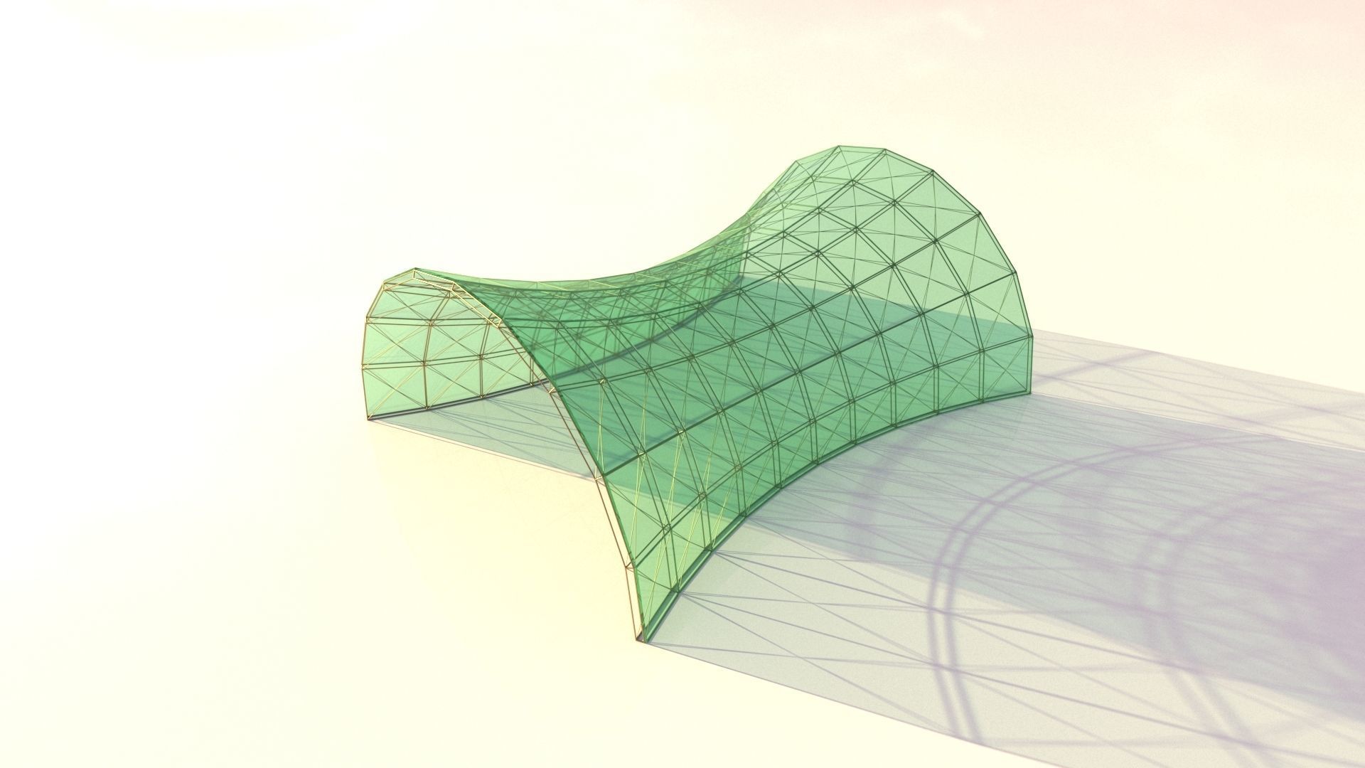 Architectural spaceframe arched structure 3D model | CGTrader