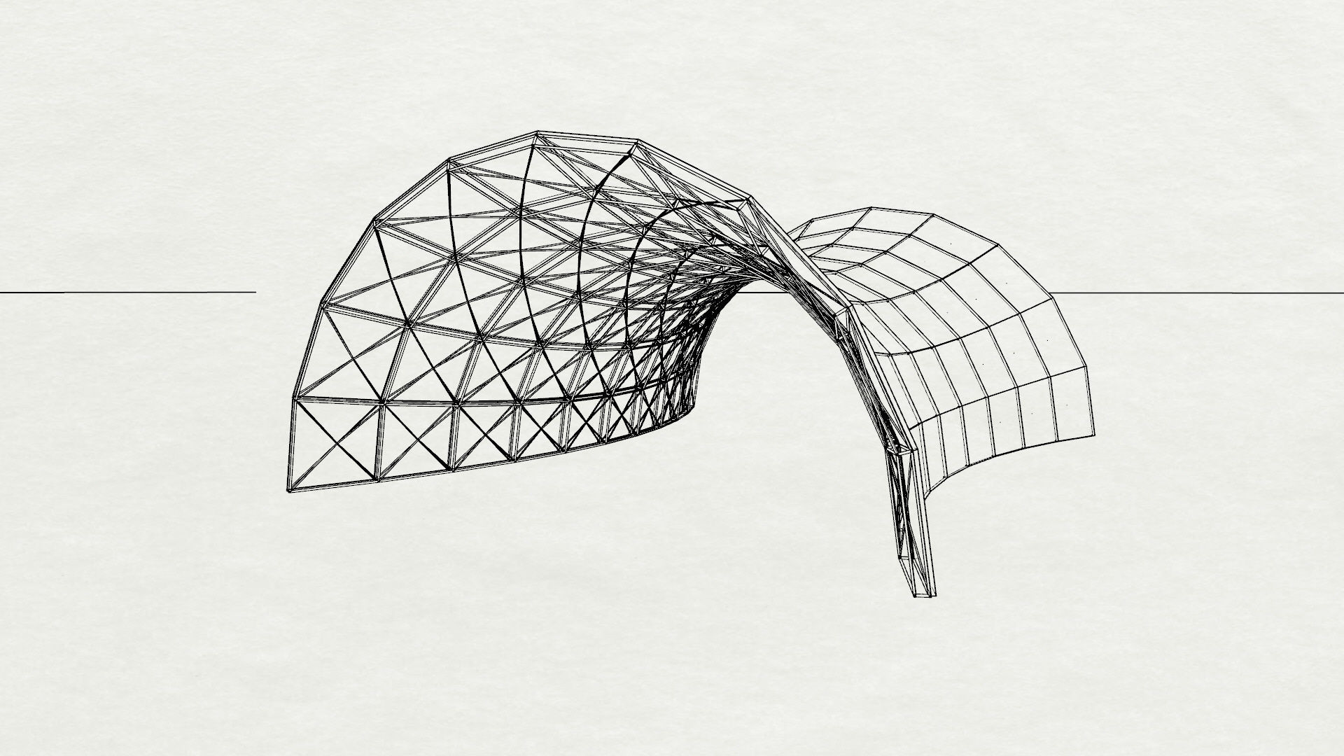 Architectural spaceframe arched structure 3D model | CGTrader