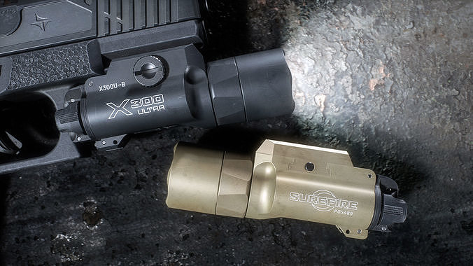 3D model Surefire X300U-B Weapon Mounted Light VR / AR / low-poly ...