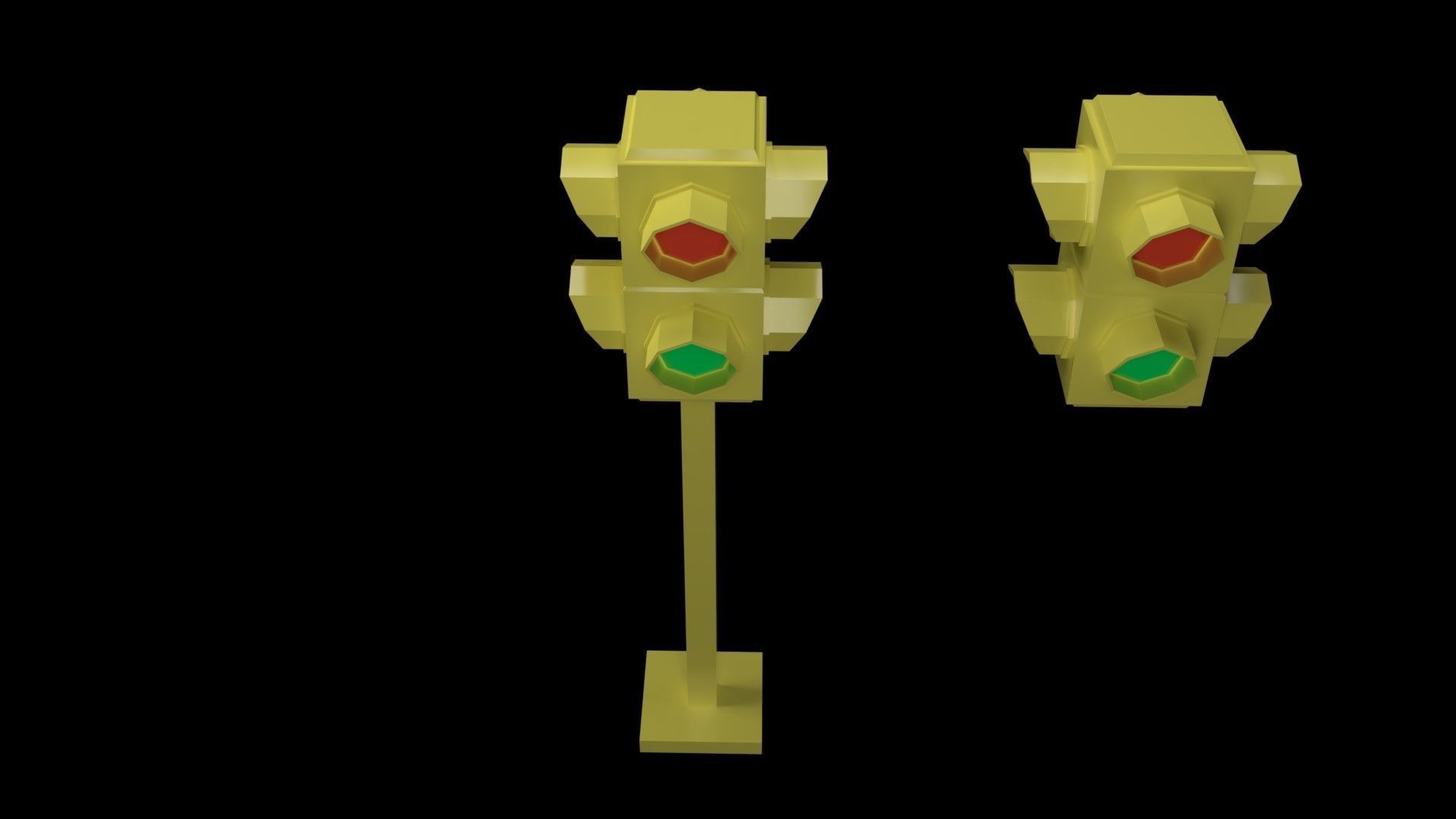 3D model Low poly traffic lights 2 VR / AR / low-poly | CGTrader
