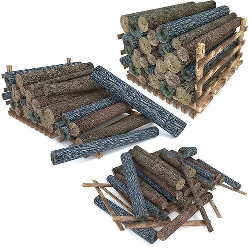 3D Model Collection Wood Log Pack Low Poly VR / AR / low-poly | CGTrader