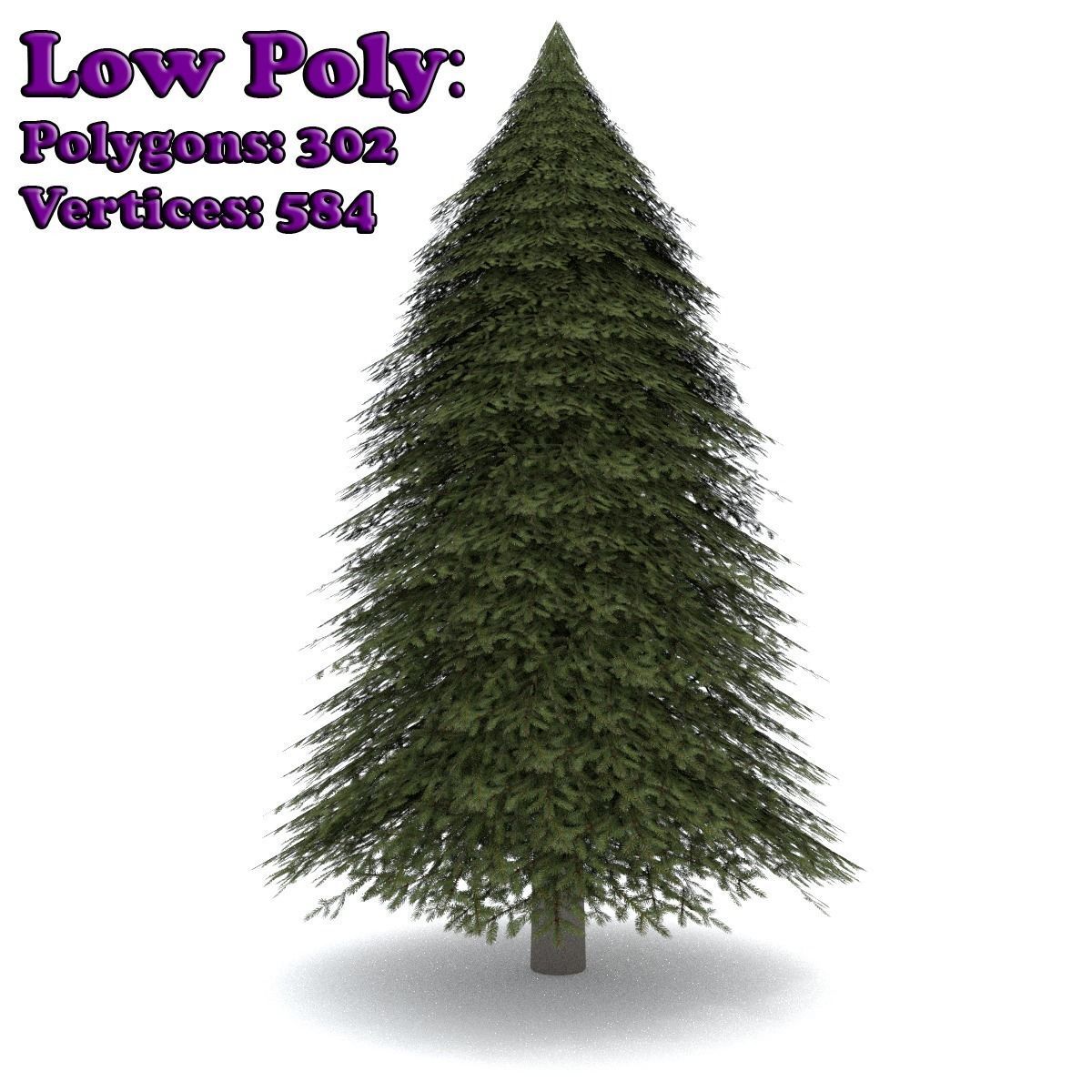 3D model Fir Tree 1 VR / AR / low-poly OBJ 3DS FBX BLEND