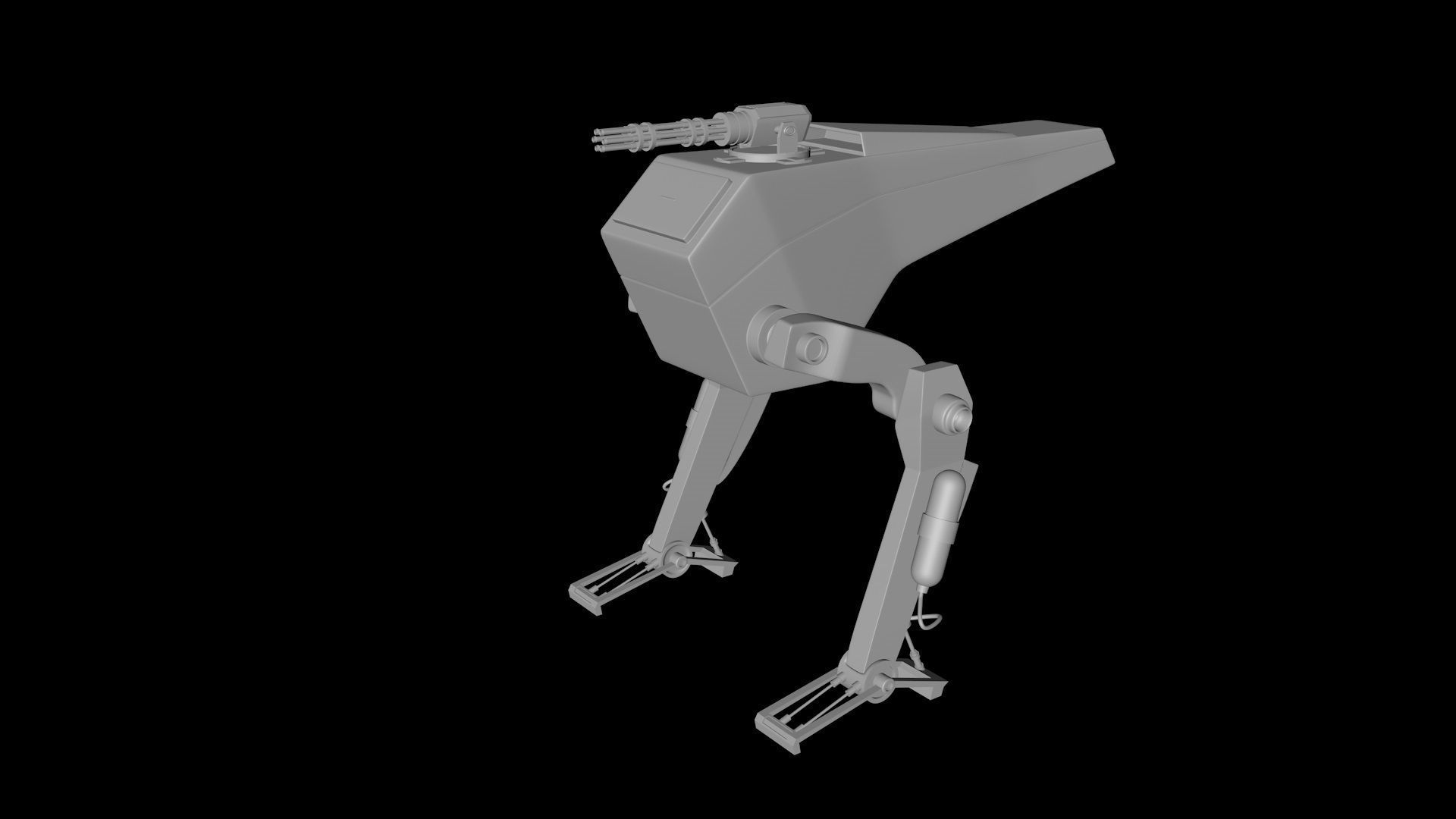 3D model Science Fiction Two Leg Assault Mech Robot Drone 3D Model VR ...