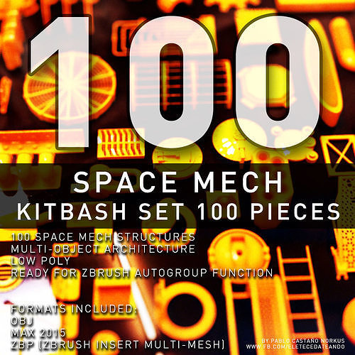 Space Mech - Kit Bash Set 3D model | CGTrader