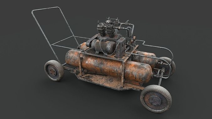 Rusted machinery device 3D model | CGTrader