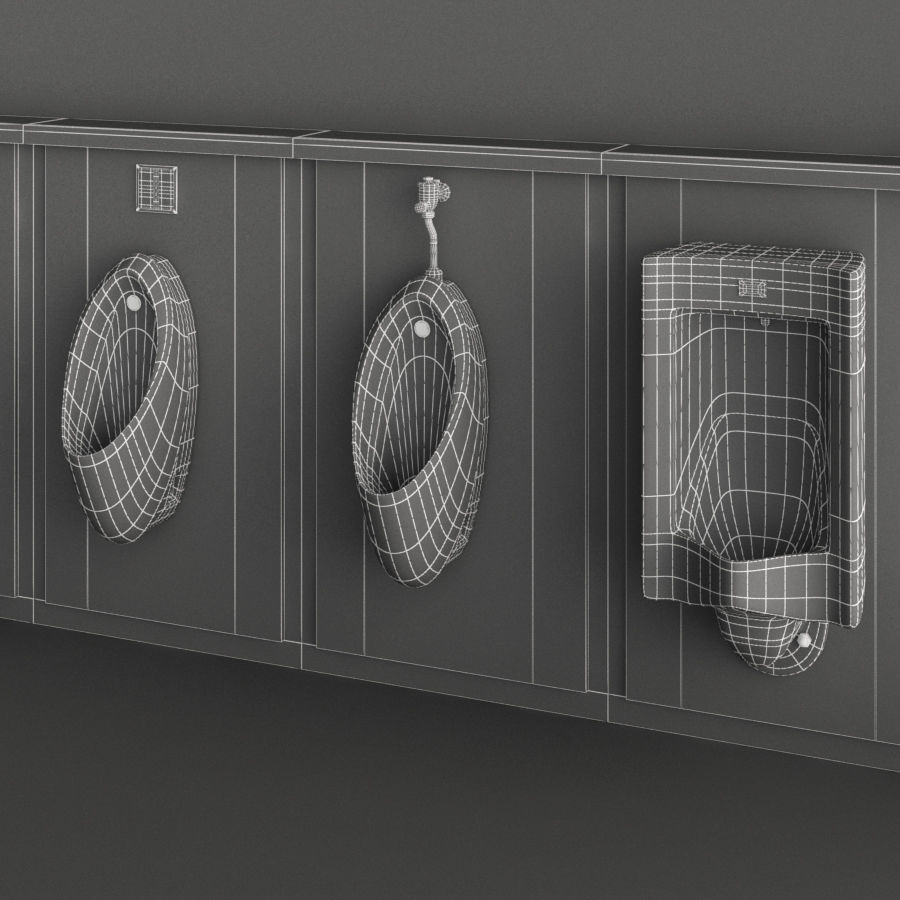 toto urinal wall hung collection 2 3D model | CGTrader