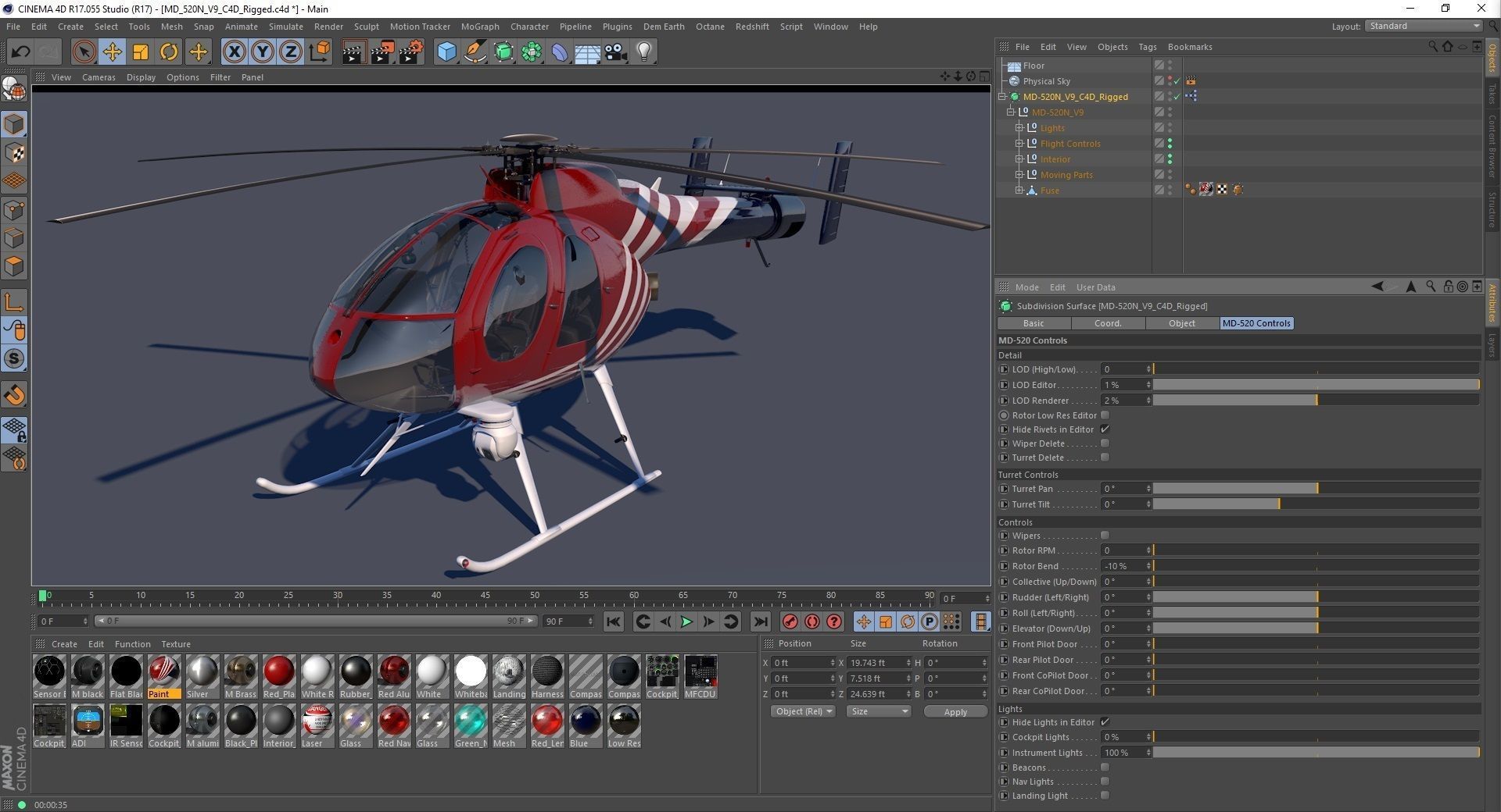 MD-520N NOTAR 3D model animated rigged | CGTrader