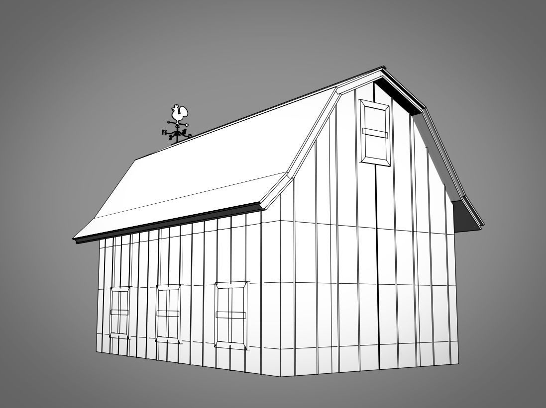 Cartoon Barn 3D model | CGTrader