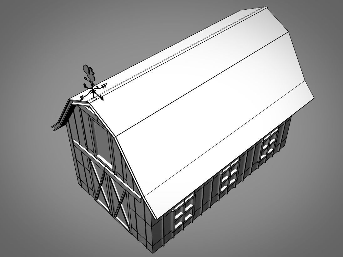 Cartoon Barn 3D model | CGTrader