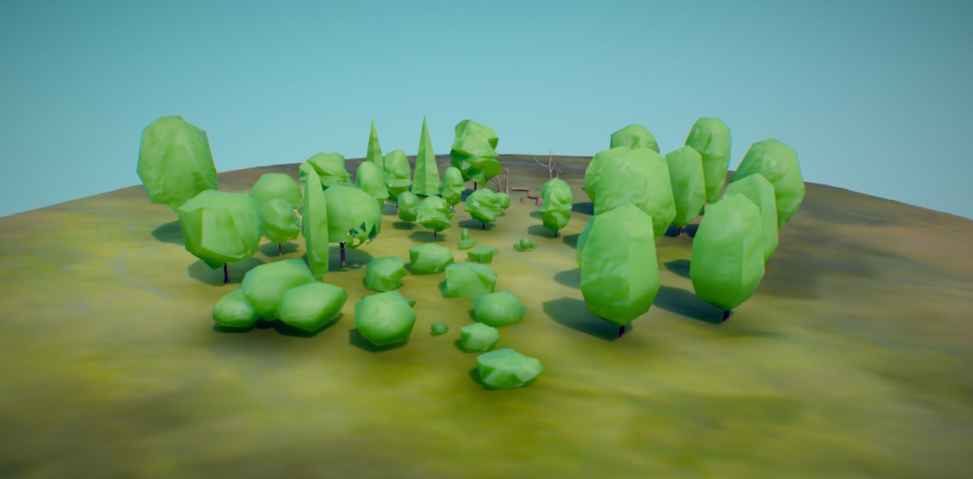 3D model low poly vegetation set 01 VR / AR / low-poly | CGTrader