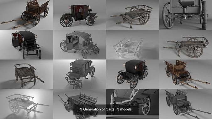 3 Generation of Carts 3D Model Collection | CGTrader