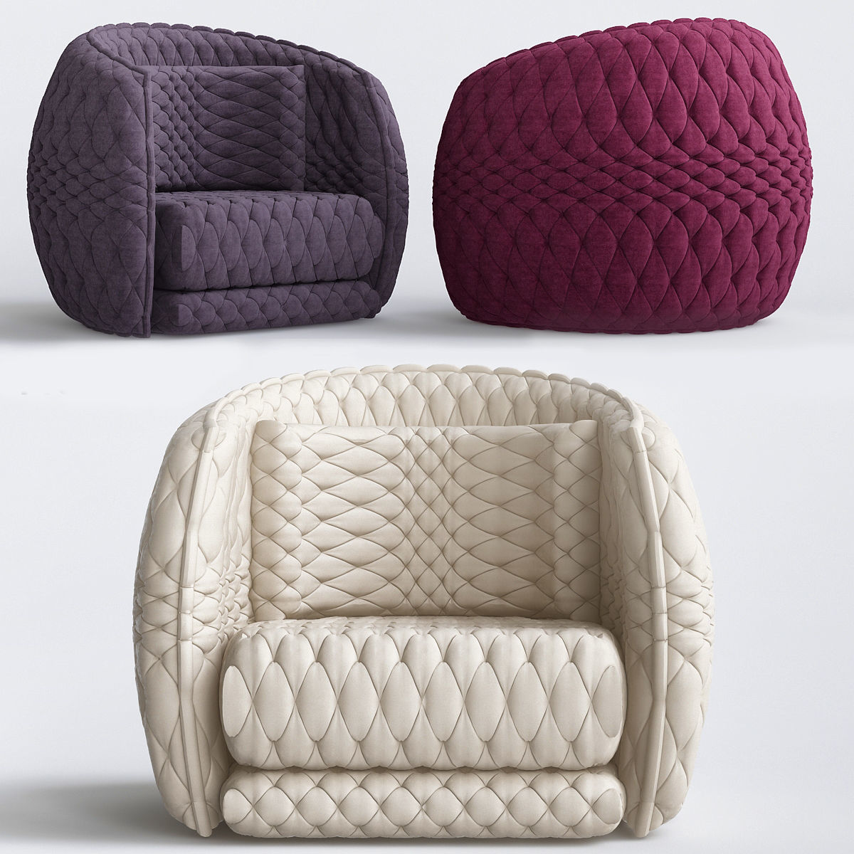 Moroso redondo armchair 3D model | CGTrader