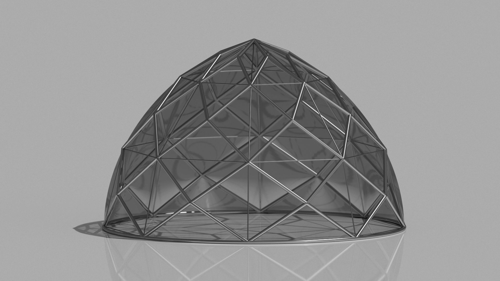 Pointed dome triangulated with glass enclosure 3D model | CGTrader