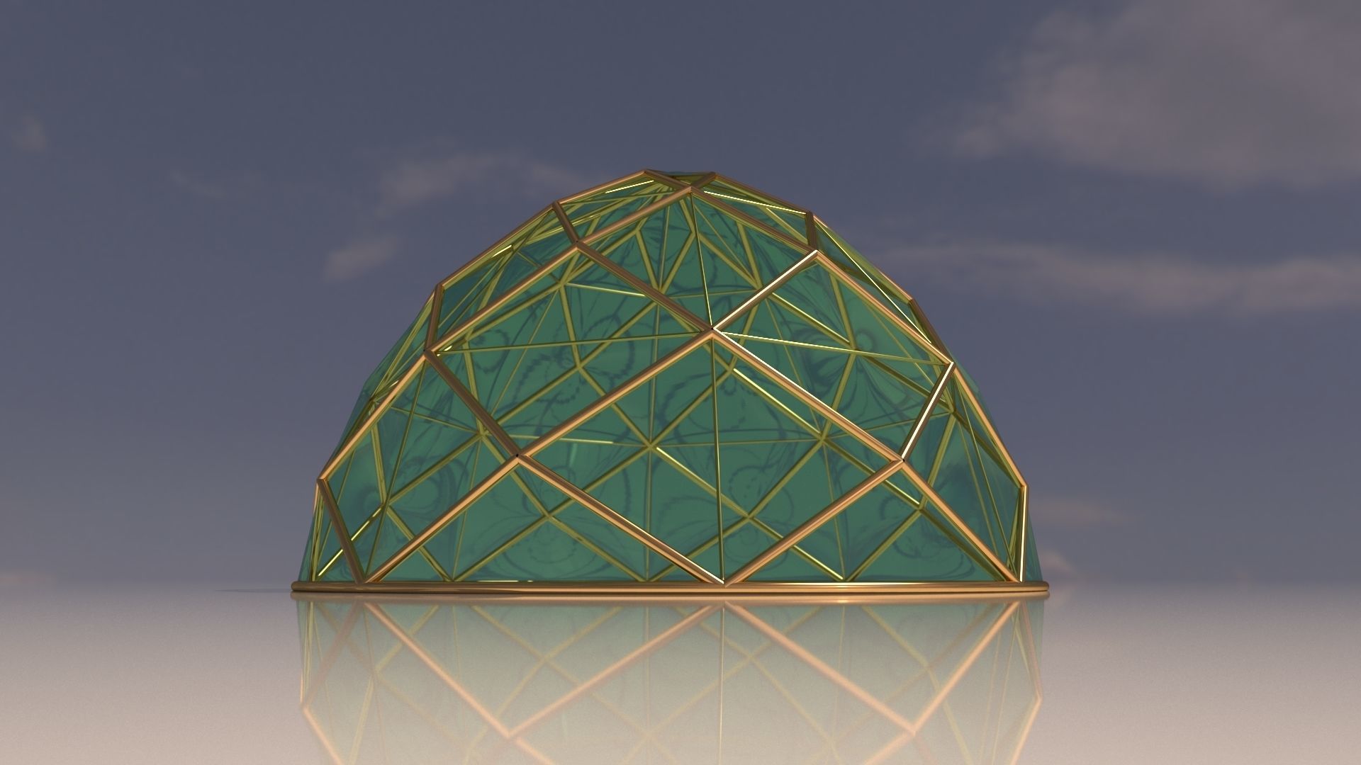 Pointed dome triangulated with glass enclosure 3D model | CGTrader
