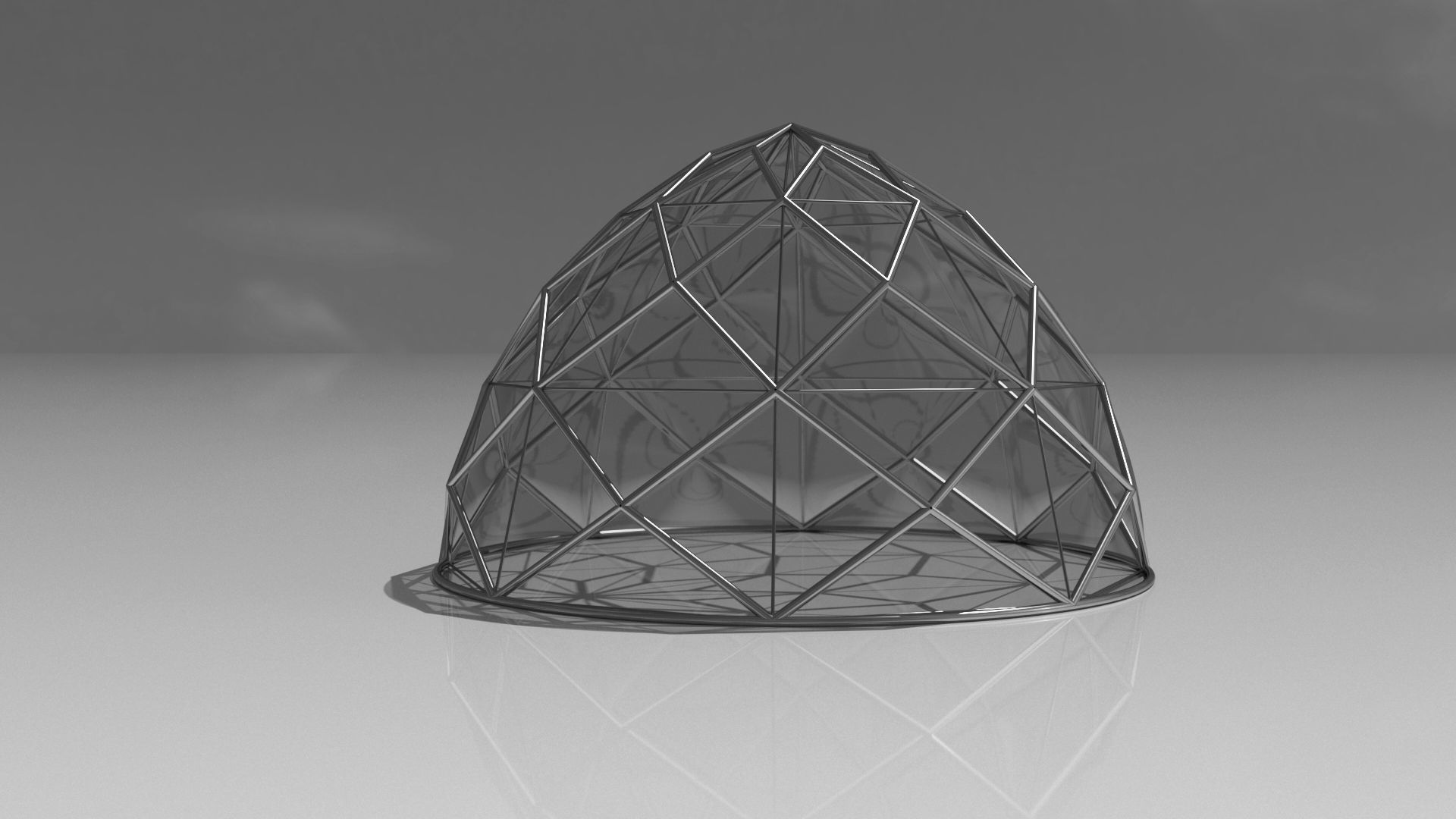 Pointed dome triangulated with glass enclosure 3D model | CGTrader