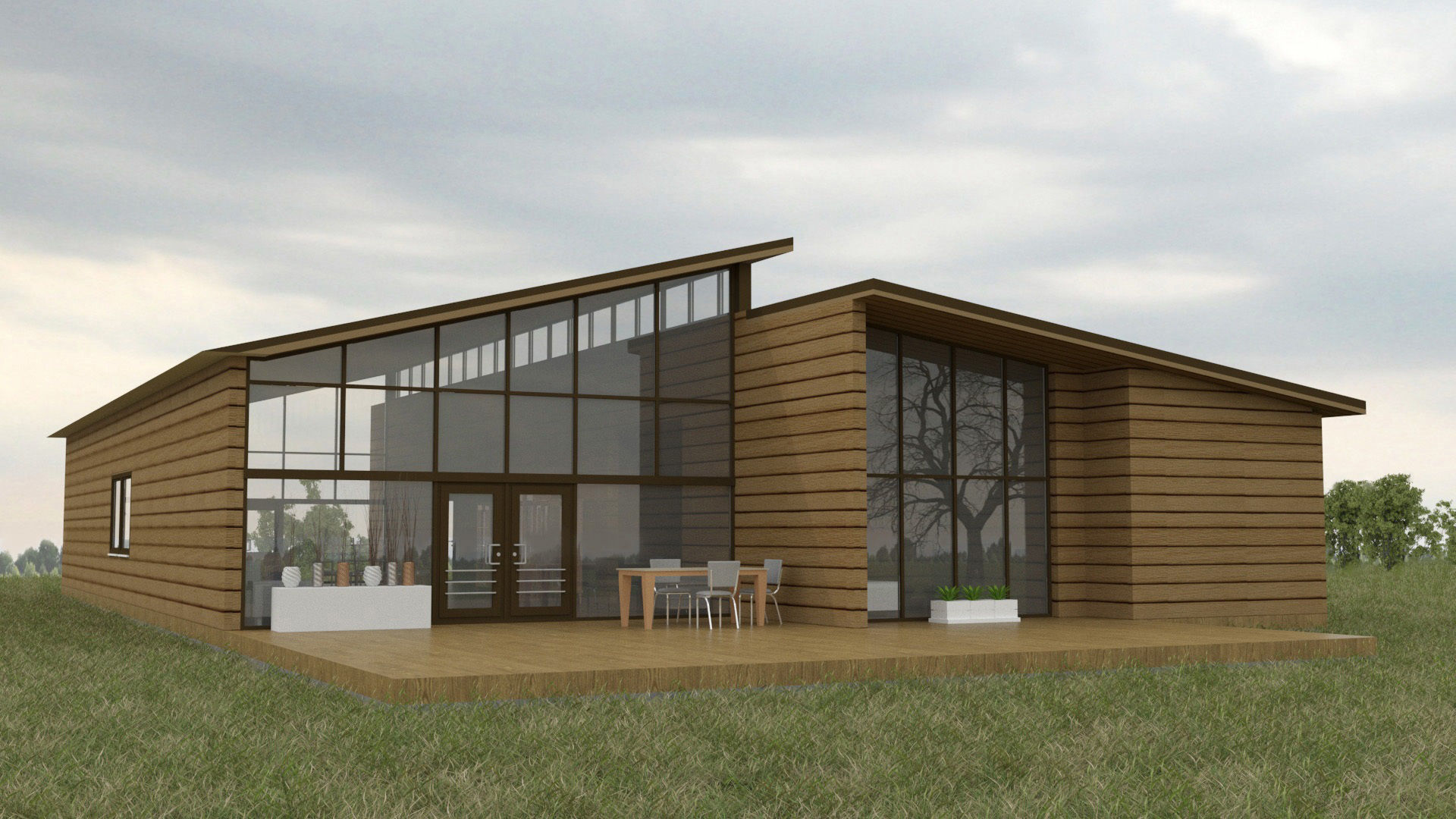 Minimalist wooden cottage 3D model | CGTrader