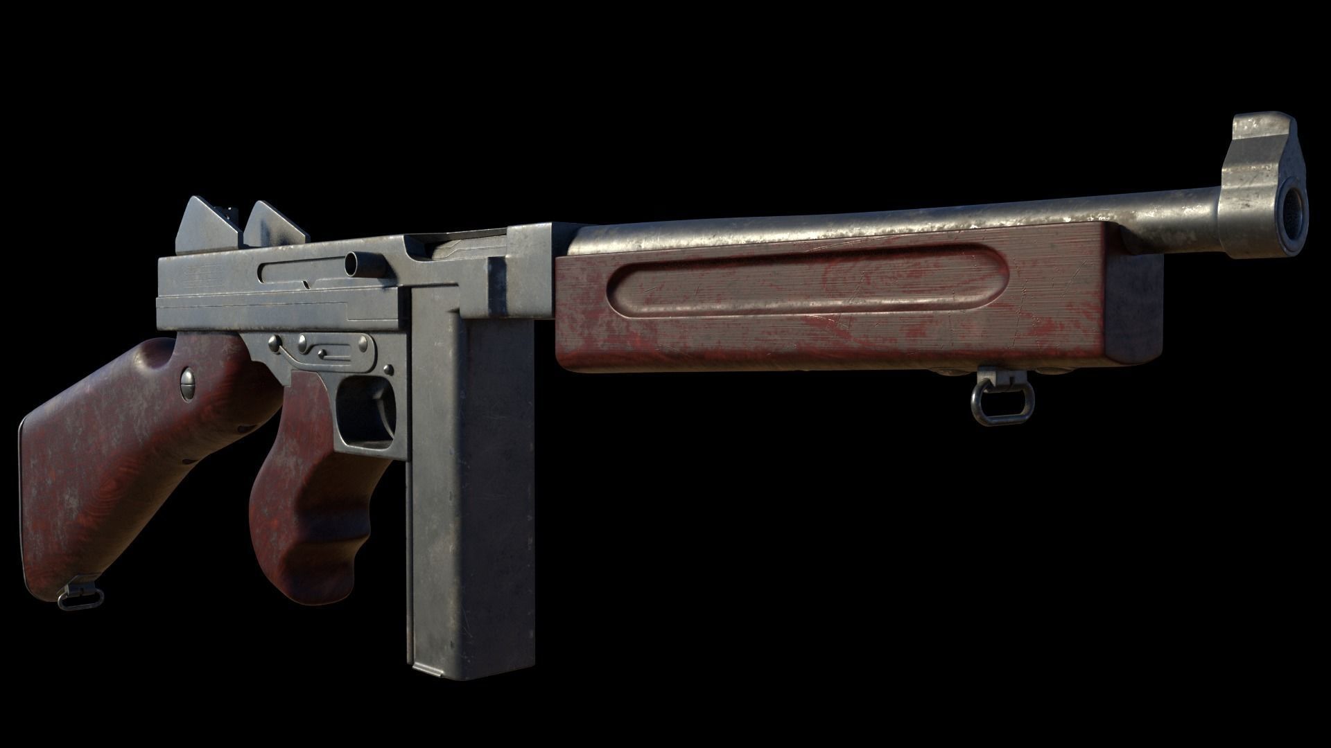 Submachine Gun Thompson M1928A1 3D model | CGTrader