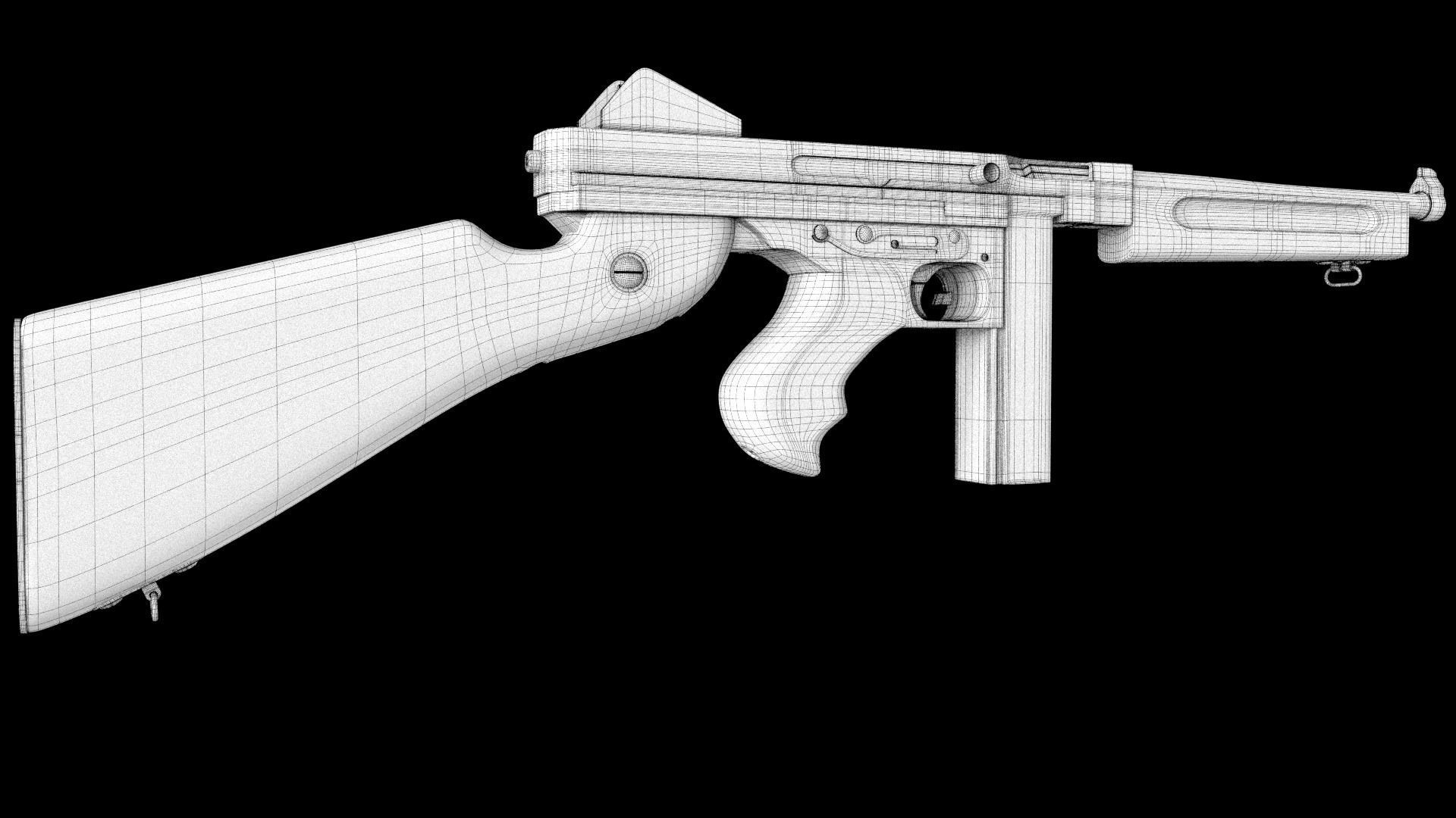 Submachine Gun Thompson M1928A1 3D model | CGTrader