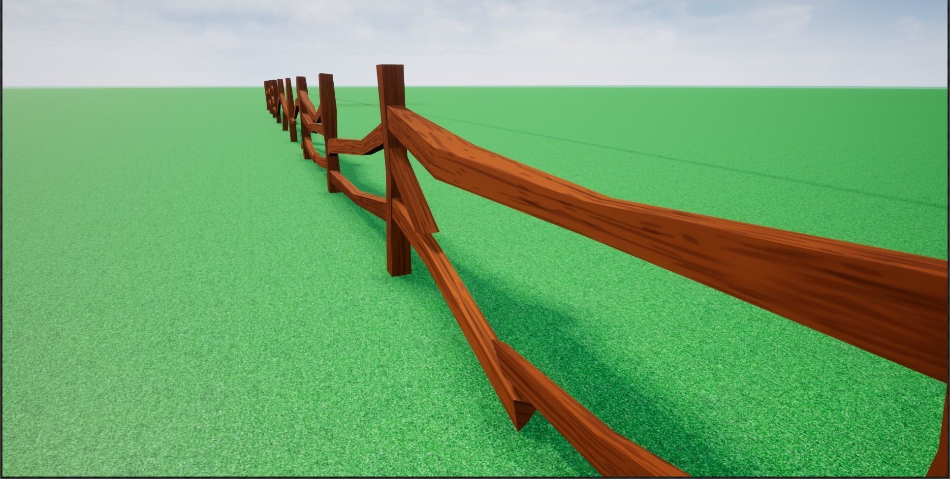 3D model Cartoonish Low poly Modular Wooden Fence VR / AR / low-poly ...