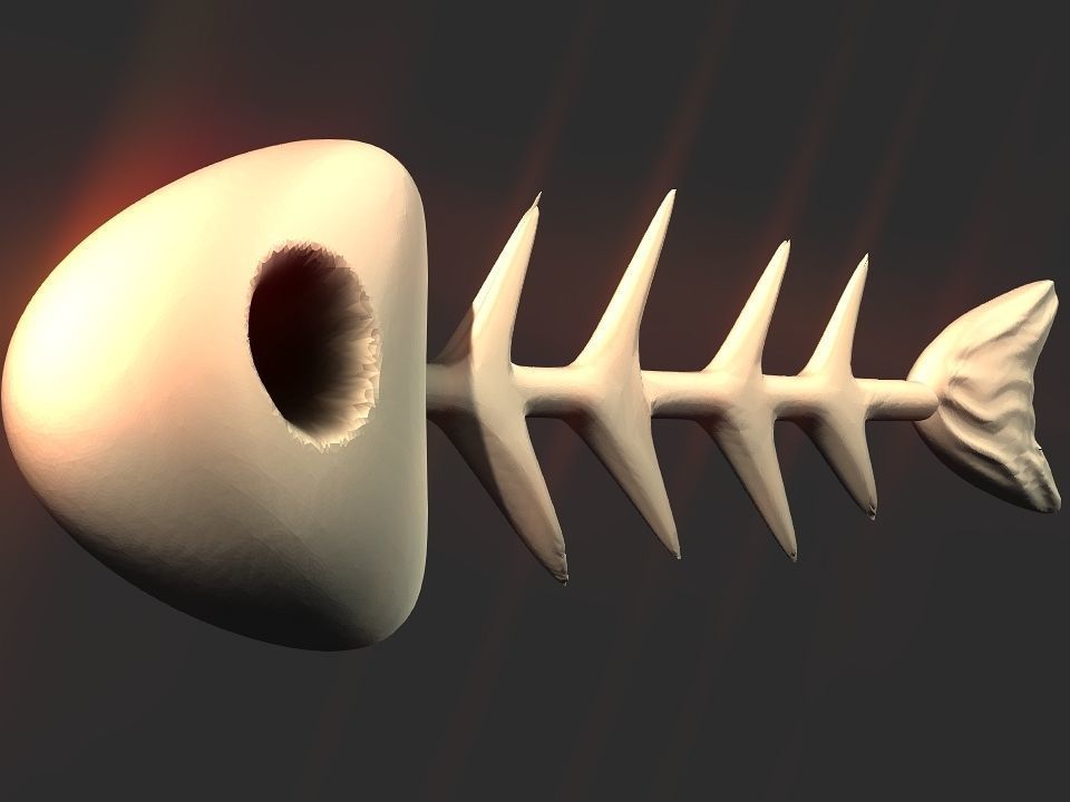 Fish skeletoon 3D print 3D model 3D printable | CGTrader