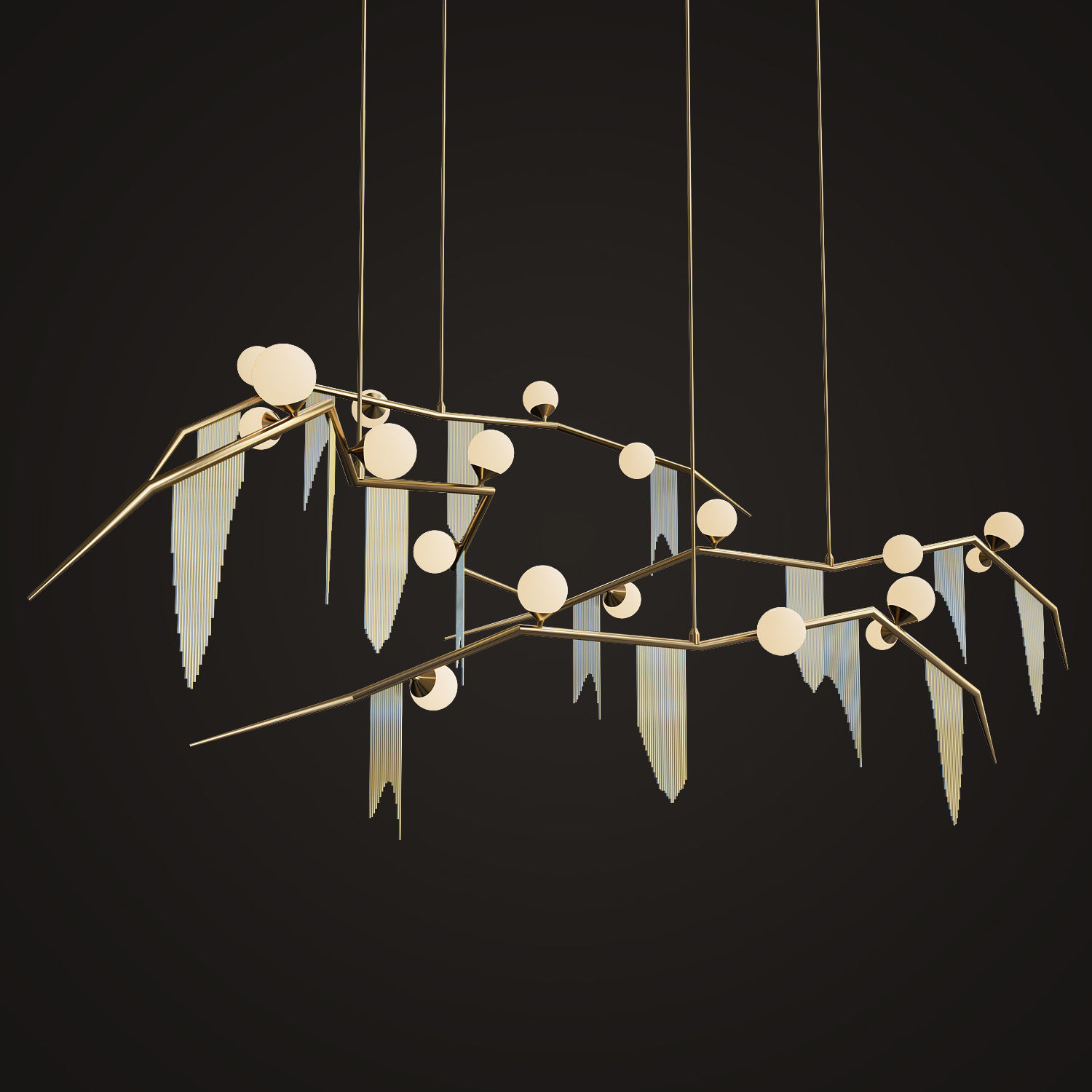 Cherry Bomb Fringe Chandelier 3D model | CGTrader