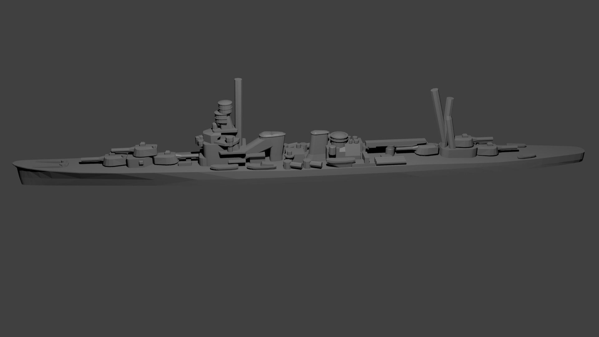 Japanese Furutaka Class Cruiser Warship 3D model 3D printable | CGTrader