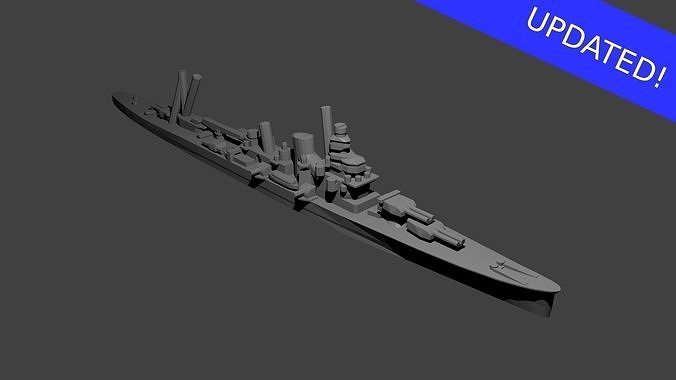 Japanese Furutaka Class Cruiser Warship 3D model 3D printable | CGTrader