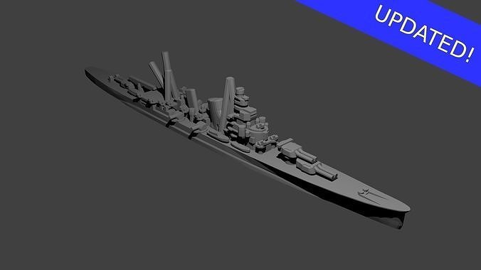 Japanese Aoba Class Cruiser Warship 3D model 3D printable | CGTrader