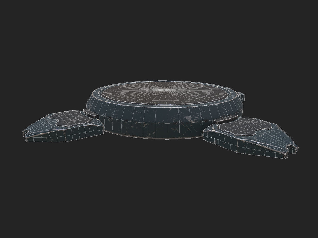 3D model Landmine futuristic - lowpoly - PBR - 7 color variants VR / AR ...