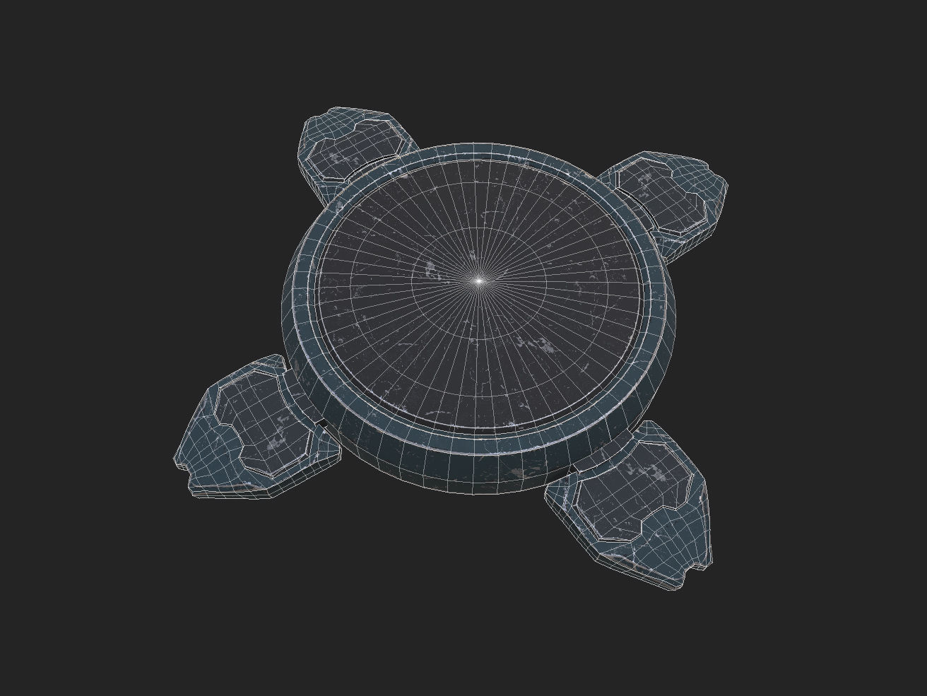 3D model Landmine futuristic - lowpoly - PBR - 7 color variants VR / AR ...