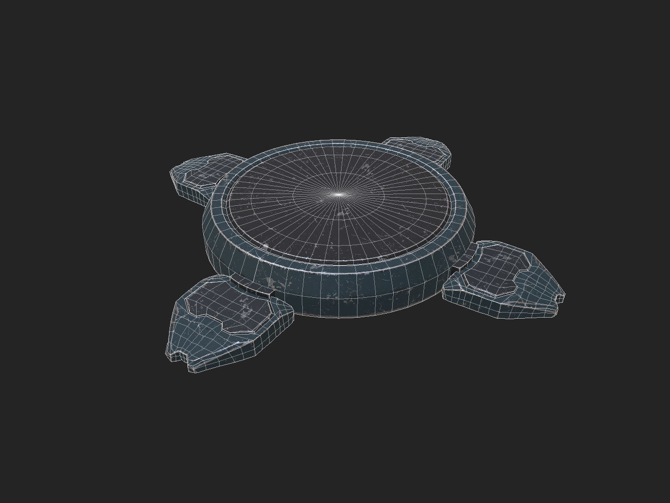 3D model Landmine futuristic - lowpoly - PBR - 7 color variants VR / AR ...