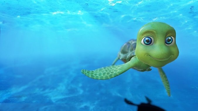 Cartoon Sea Turtle Nemo