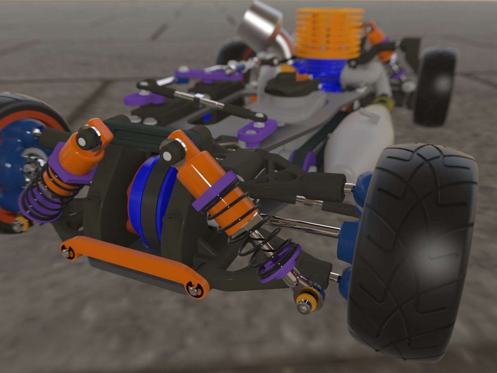 RC CAR CHASSIS KIT 3D printable model 3D model 3D printable | CGTrader